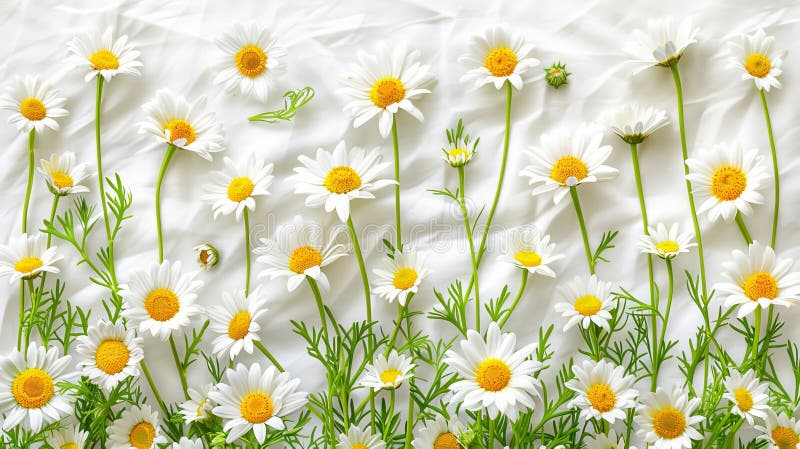 Chic Cotton Fabric Backdrop with Daisy Flowers Invitation and Greeting ...