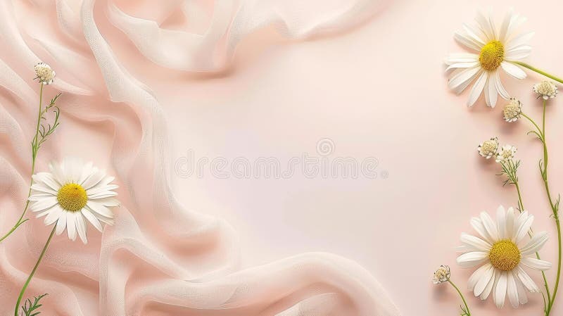 Chic Daisy Flower Cotton Fabric Backdrop for Invitation and Greeting ...