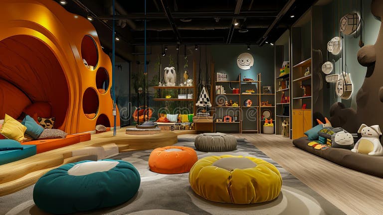 Chic Discovery Room Concept Stock Illustration - Illustration of room ...