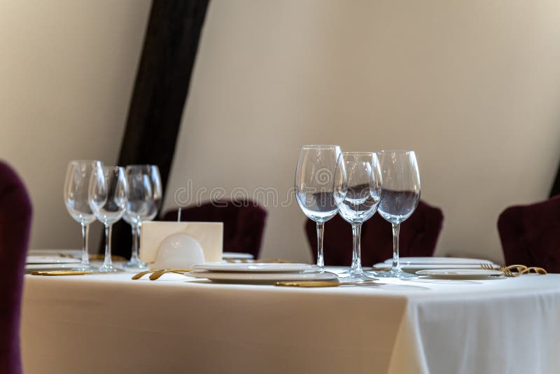 Chic and Elegant, Gold-plated Cutlery and White Plates, Table Setting ...