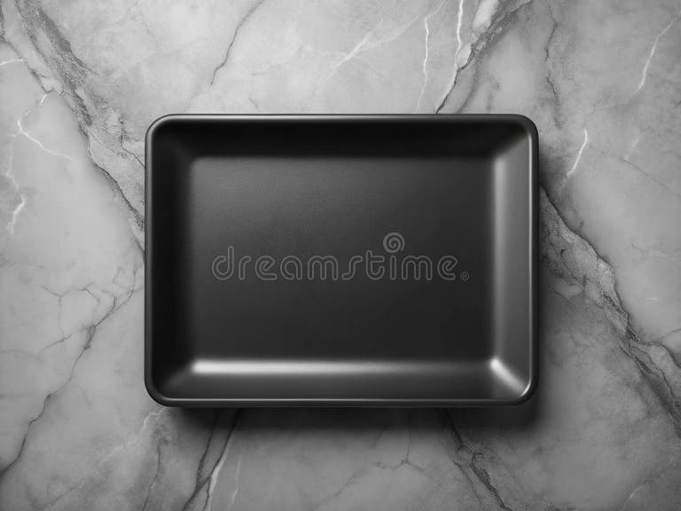 Chic Empty Rectangular Black Plate on Gray Marble a Versatile Mockup ...