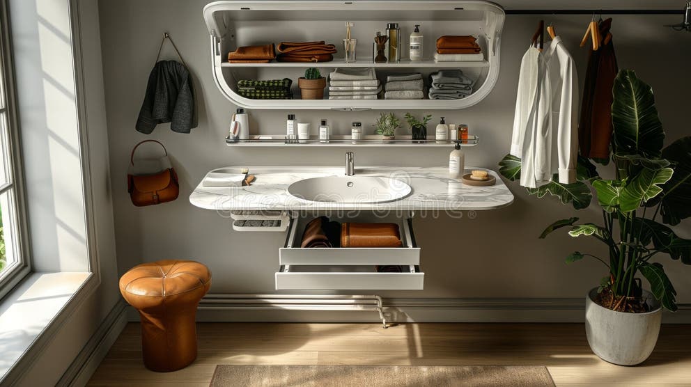 The Chic Folding Counter for Clothes with Marble-like Surface Includes ...