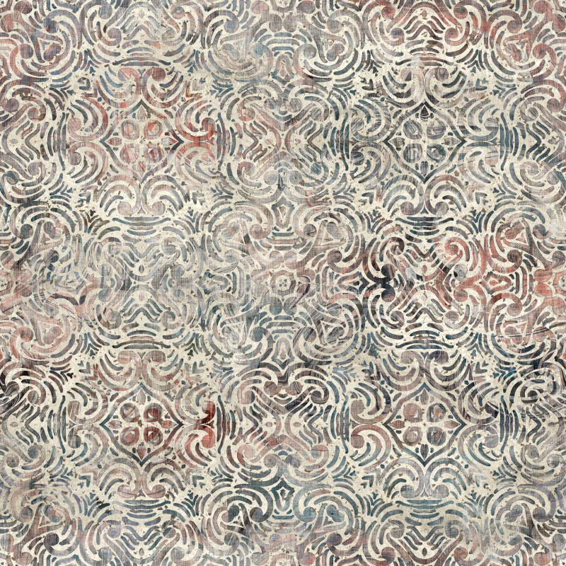 Chic Formal Grungy Damask Texture Seamless Pattern Stock Photo - Image ...
