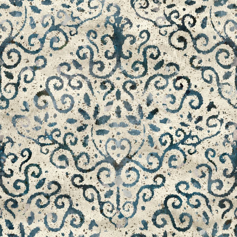 Chic Formal Grungy Damask Texture Seamless Pattern Stock Illustration ...