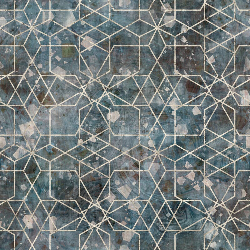 Chic Formal Grungy Geo Texture Seamless Pattern Stock Illustration ...