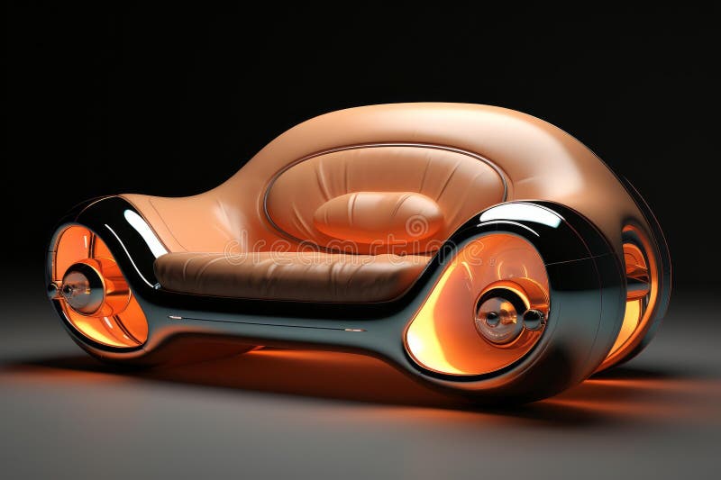 Chic Futuristic Sofa. Generate Ai Stock Photo - Image of reality ...