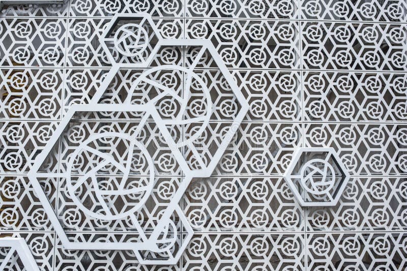 Chic Geometric Pattern Decoration on the Exterior Wall of a Building ...