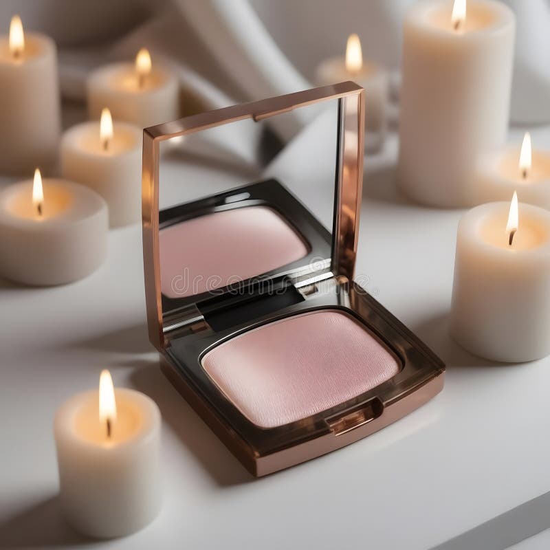 Chic Glow Modern Makeup Compact on Ambient Background Stock ...