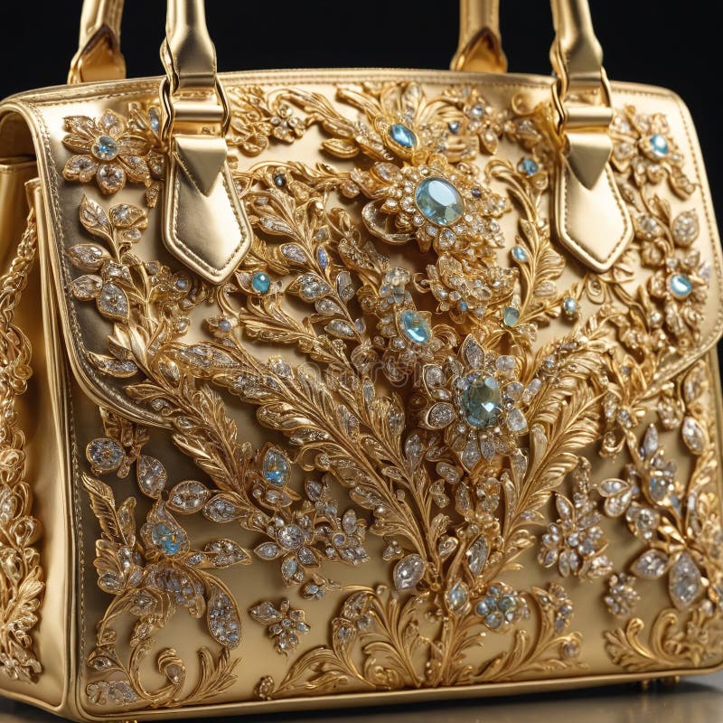 Chic Golden Handbag Luxury Accessory in Stylish Design Stock ...