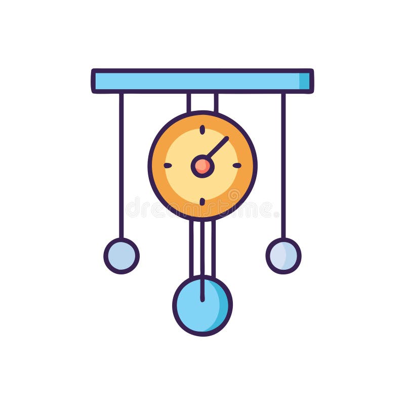 Chic Hanging Pendulum Clock Illustration Stock Illustration ...