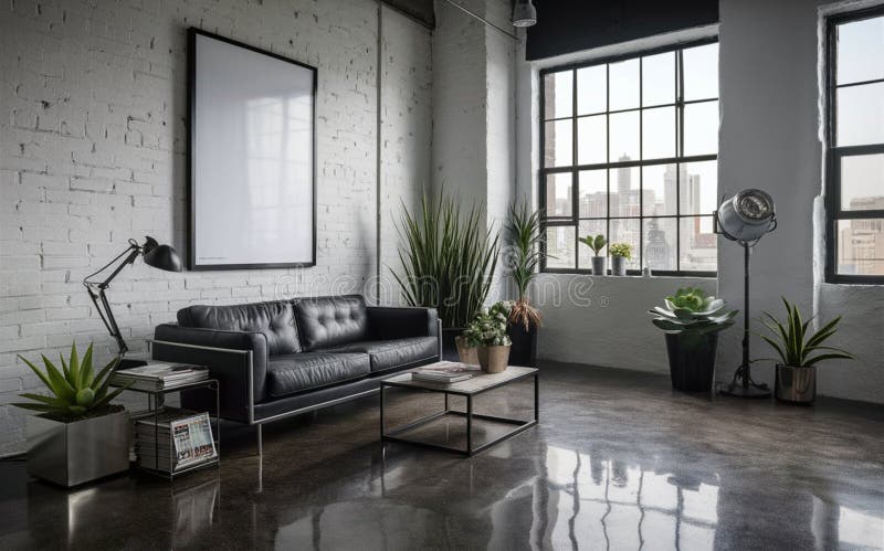 Chic Hipster Interior Design Wall Mockup for Trendy Spaces Stock ...