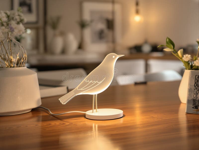 Chic Home Office with Bird-shaped Desk Lamp for Modern Interior Design ...