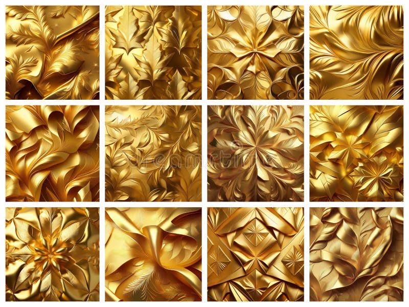 A Chic Image Collage Features a Selection of Holiday Gold Foil Wrapping ...