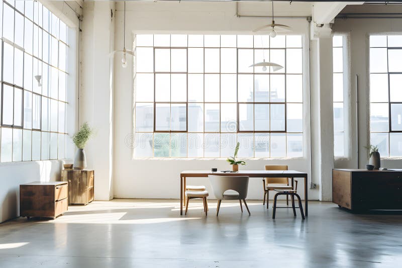 Chic Industrial Workspace: Creative Commons Attribution in Light-Filled ...