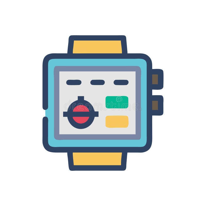 Chic Interactive Screen Watch Illustration Stock Vector - Illustration ...