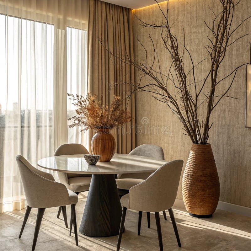 Chic Interior Modern Dining Table Terracotta Vase Stock Photos - Free & Royalty-Free Stock ...