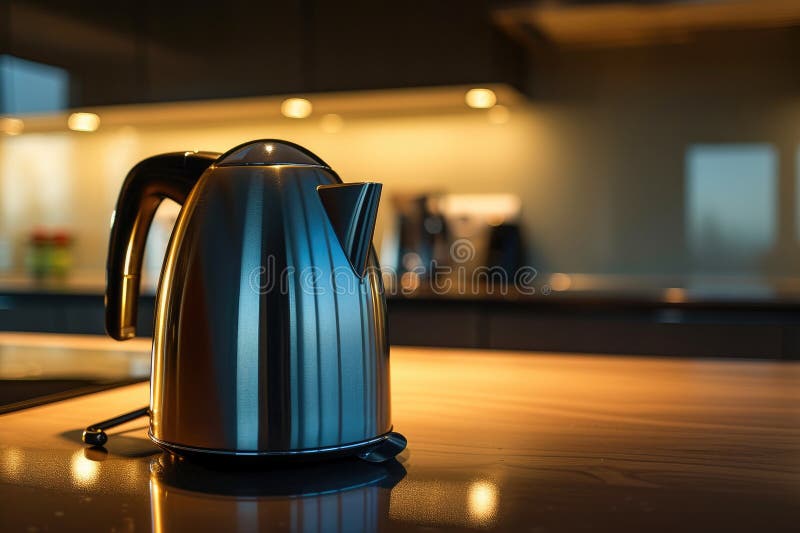 Chic Kettle Accentuating the Elegance of a Modern Kitchen. Stock ...