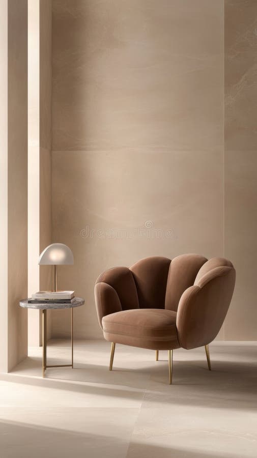 Stylish Living Room with a Modern Armchair, Elegant Lamp, and ...