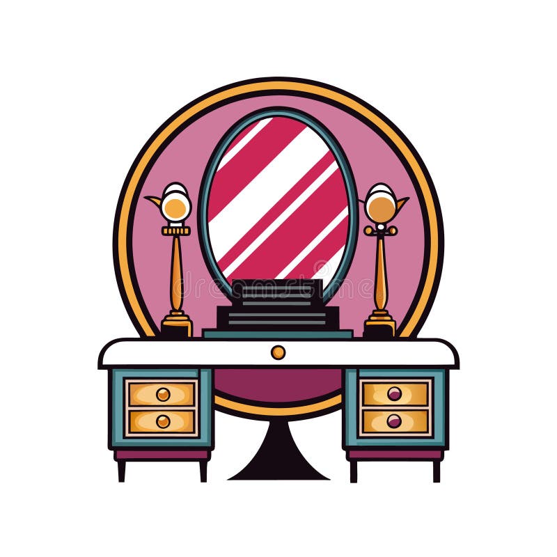 Chic Makeup Vanity for Elegant Spaces Stock Photo - Illustration of ...