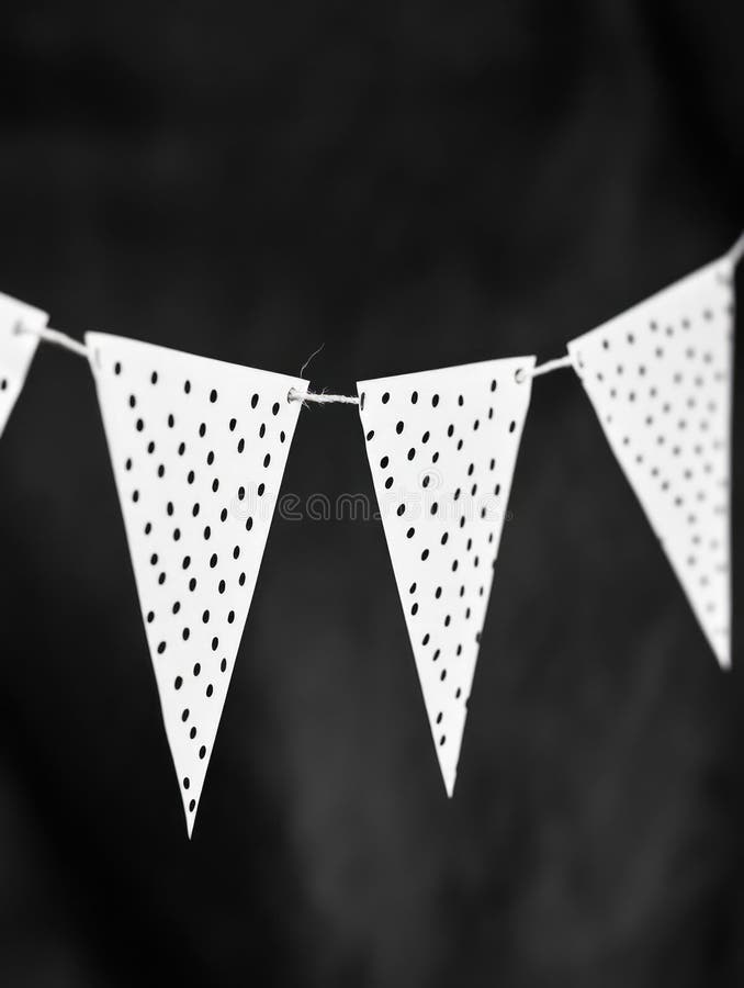 Chic Mini Flag Banner with White Polka Dots Stock Photo - Image of mini ...