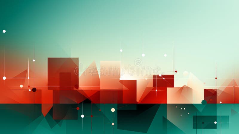 Chic Minimalist Artwork Red Accent on a Green Background Embracing ...