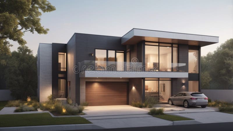 Chic Modern Duplex with Transparent Background and Elegant ...