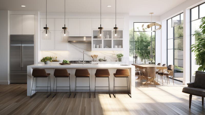 Chic modern interior stock illustration. Illustration of generated ...