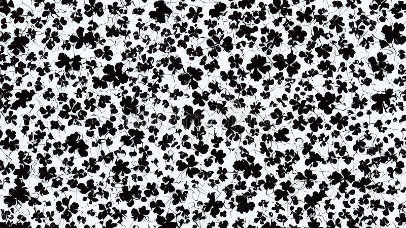 Chic Monochrome Abstract 4 Leaf Clover Wall Background Pattern with Mix ...