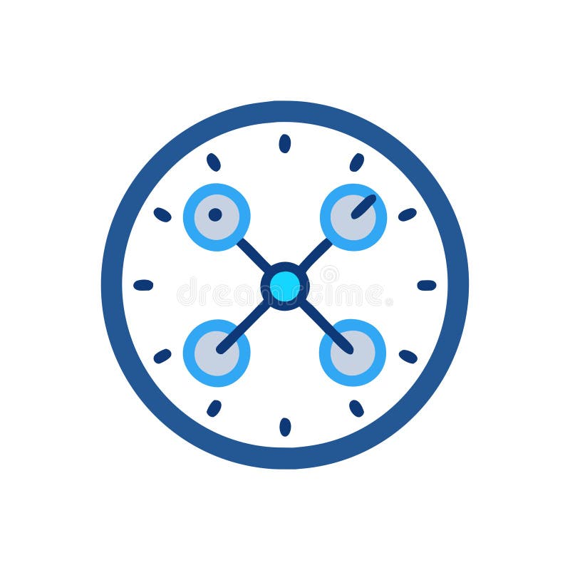 Chic Multi-Dial Analog Clock Illustration Stock Vector - Illustration ...