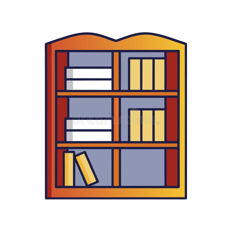 Chic Open Bookcase for Modern Home Decor Stock Illustration ...