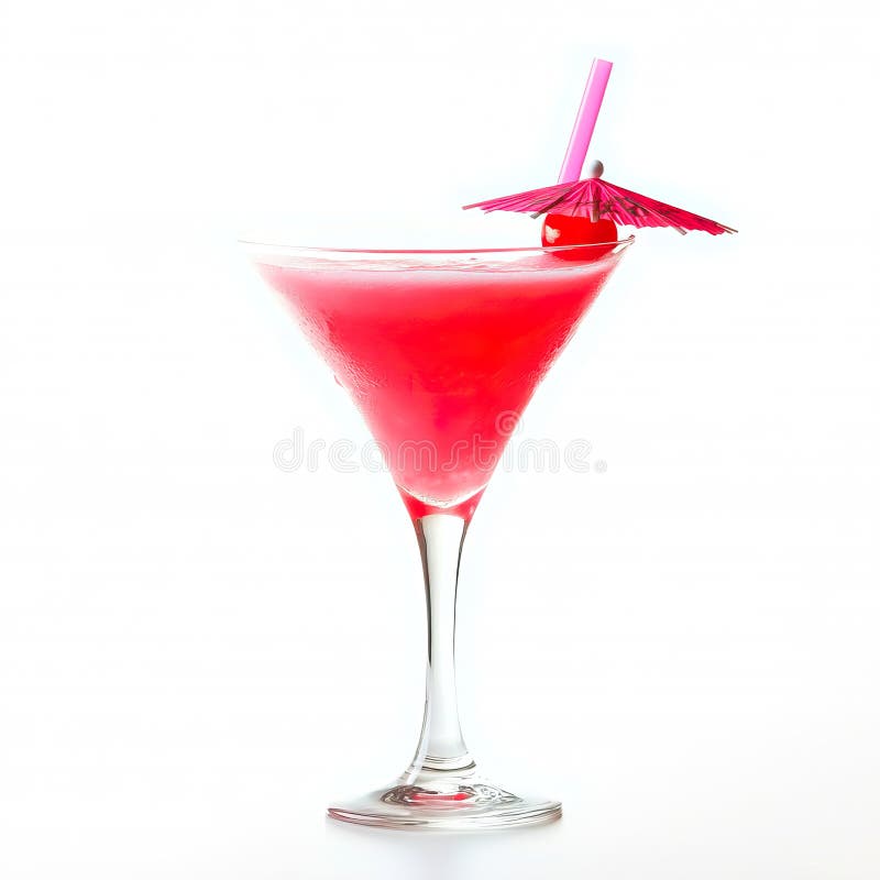 Chic Pink Cosmopolitan on White Background Stock Image - Image of ...