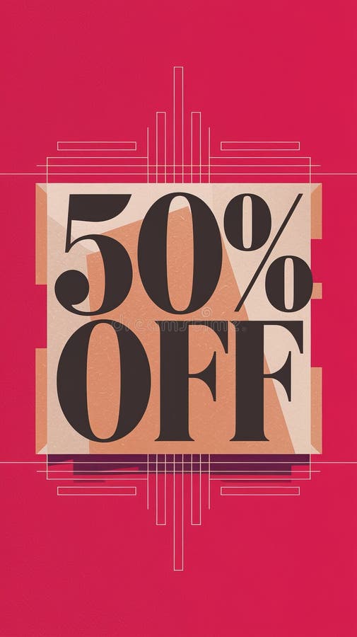 Chic Poster Featuring a Bold Discount Stock Illustration - Illustration ...