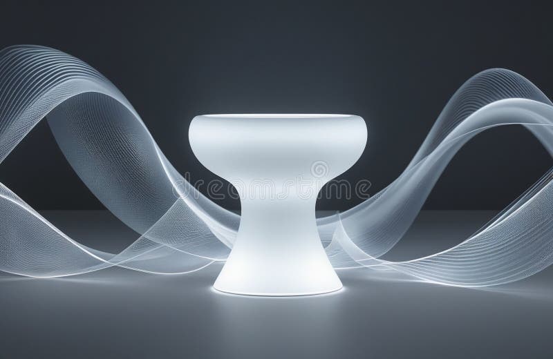 Chic Product Display with a Glowing Empty Round Podium Stock ...