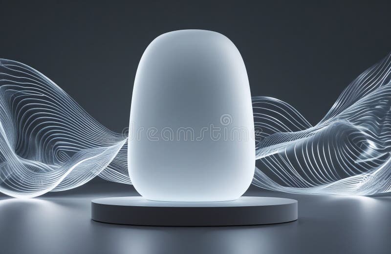 Chic Product Display with a Glowing Empty Round Podium Stock ...