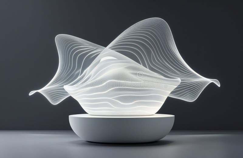 Chic Product Display with a Glowing Empty Round Podium Stock ...