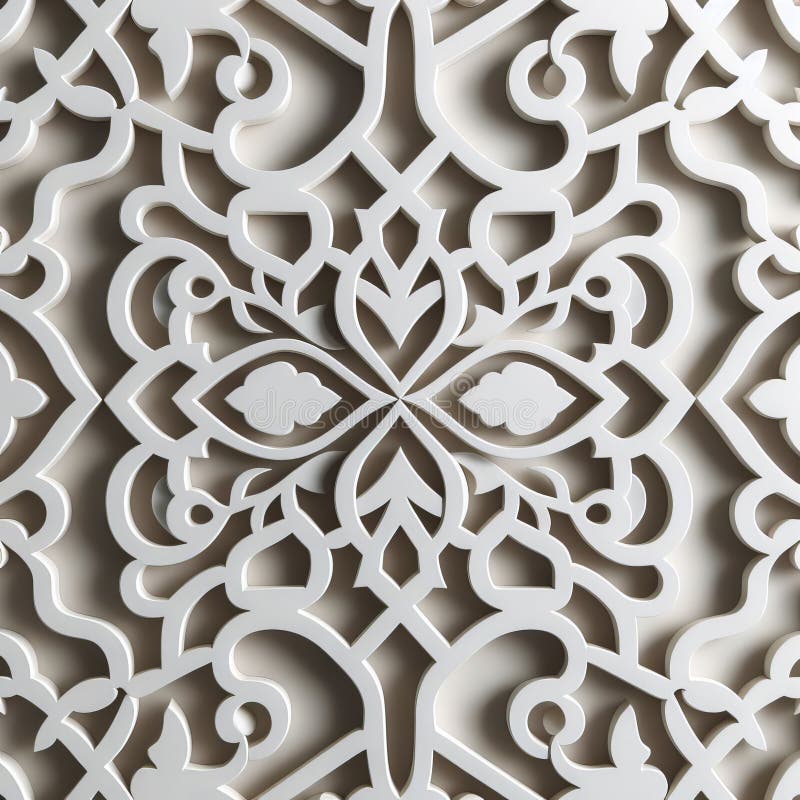 Chic Quatrefoil Patterns in White on White, Close Up, Photo V Stock ...