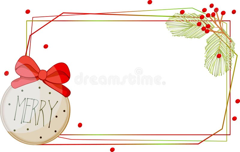 Christmas Medallion with a Red Bow and Elegant Frame Stock Photo ...