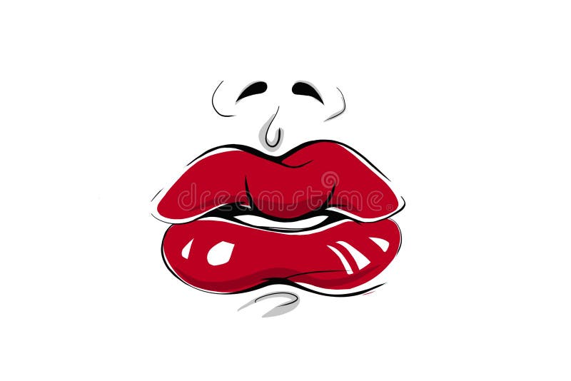 Chic Red Lips Stock Illustration Illustration Of Makeup 257413118