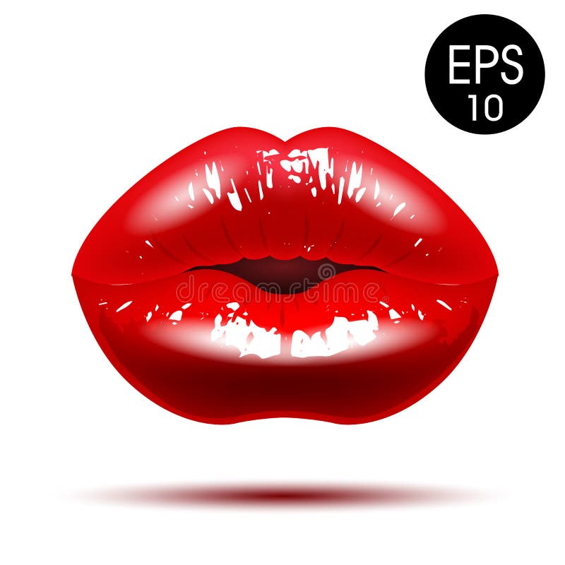 Chic Red Lips. Vector Illustration Stock Vector - Illustration of ...