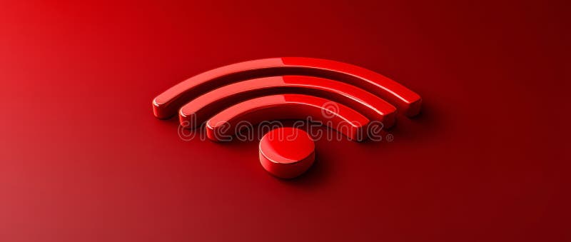 A Chic Red Wi-Fi Emblem Indicating Wireless Connectivity and Modern ...