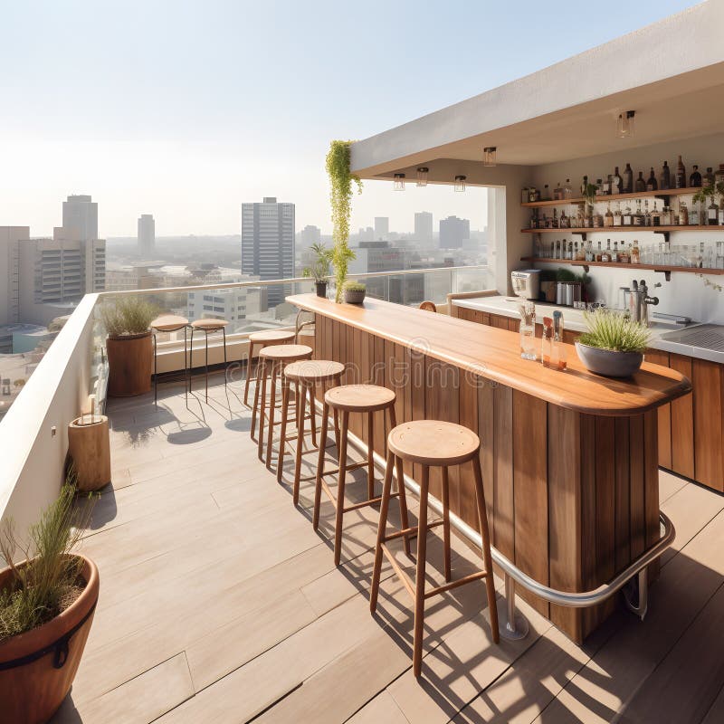 Chic Rooftop Bar with Panoramic Views Cocktails and a Poo Two ...