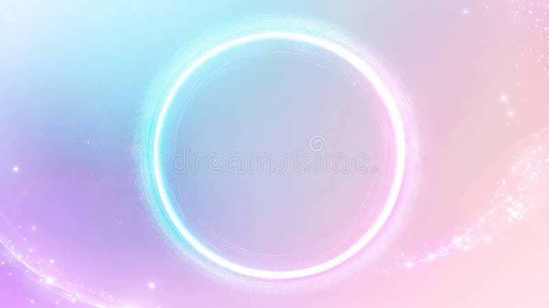 Chic Round Frame with Delicate Pastel Background and Shimmering Lights ...