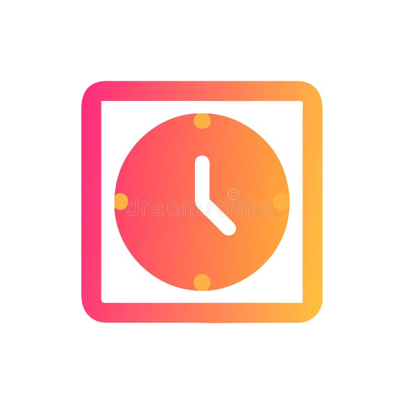 Chic Rounded Corner Clock Illustration Stock Vector - Illustration of ...