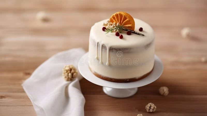 A Chic Single Tier Wedding Cake with Minimalist White Icing and ...