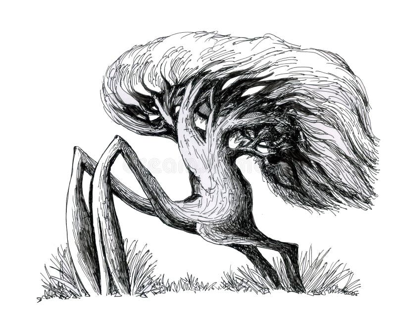 The Tree Walks on Its Roots. the Tree is a Monster. a Tree with Aerial ...