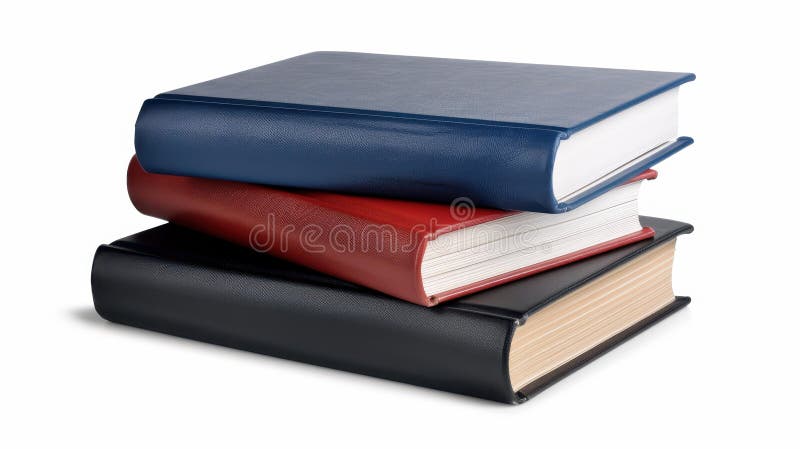 A Chic Stack of Leather Hardcover Books Arranged Vertically, Showcasing ...