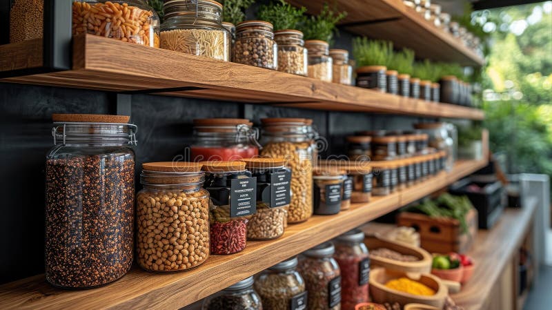 Chic Storage Pantry Design stock illustration. Illustration of bespoke ...