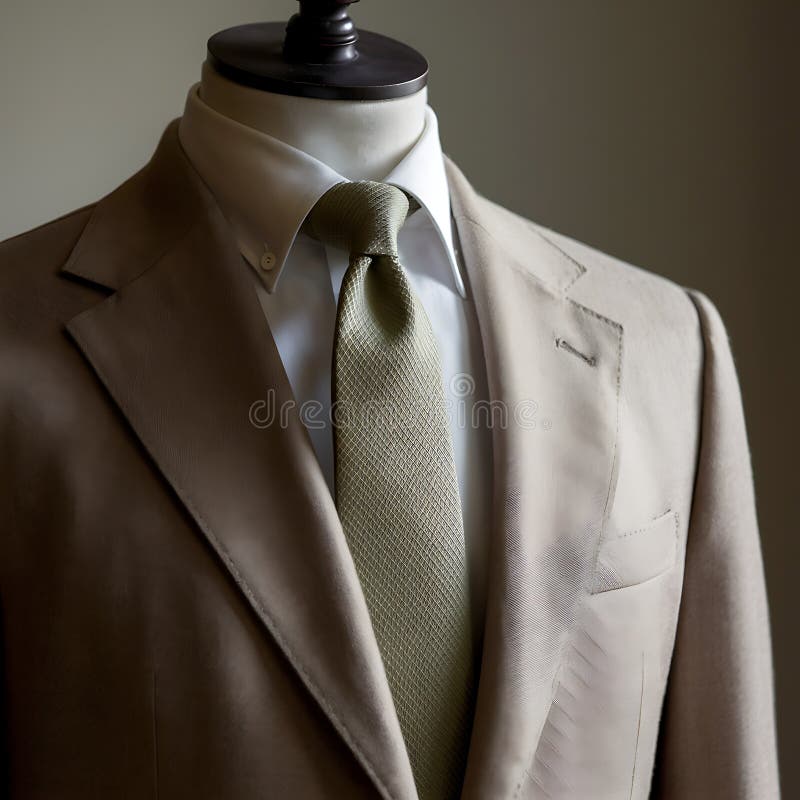 Chic Suit with Peach Tie on Display Stock Illustration - Illustration of elegant, display: 394982672