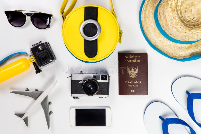 Chic Summer Beach Travel Objects and Fashion Stock Image - Image of ...