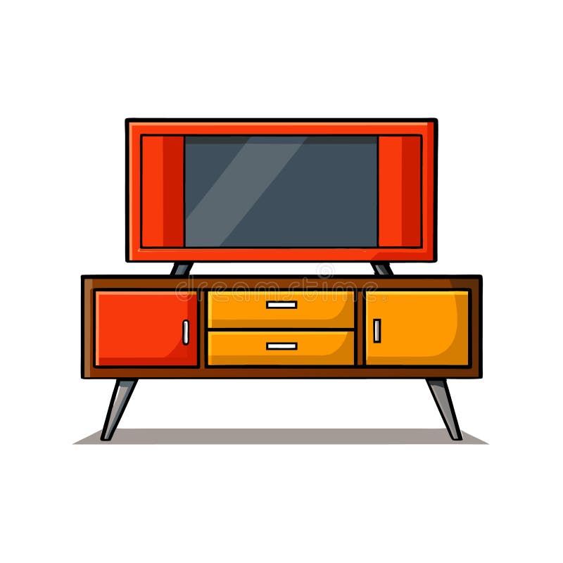 Chic TV Stand for Functional Living Rooms Stock Image - Illustration of ...
